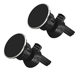 TALK WORKS Air Vent Magnetic Cell Phone Car Mount Compatible w/iPhone 13/Pro/Pro Max, 14/Plus/Pro/Pro Max, 11/Pro/Max, XR, XS/Max, X, 8, 7, Android, Samsung - 360 Rotation Holder (Black, Pack of 2)