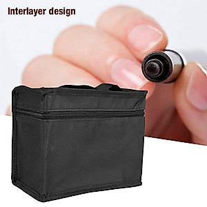 Big Capacity Pencil Pen Case Pen Organizer Bag Black Markers Pen Storage Case Dual Tip Permanent Sketch Markers Case for Art Student and Teens (80 Marker Pen Bags (Large Size))