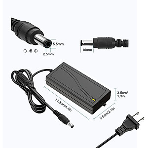 12V 5A 60W Power Supply Adapter, AC DC Converter 100V~240V to 12 Volt 5 Amp Transformer 5.5x2.5mm Plug, LED Strip Light 3D Printer LED Driver CCTV Security System LCD Monitor