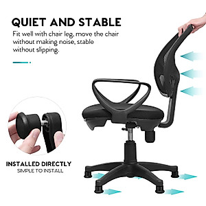 BESPORTBLE Bell Glides Replacement Office Chair or Stool Swivel Caster Wheels to Fixed Stationary Castors, Set of 5