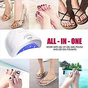 UV LED Nail Lamp, SUNUV Gel Nail Light for Nail Polish 48W UV Dryer with 3 Timers SUNone