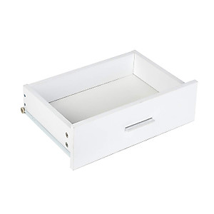 Stylish Tall Side Table - Modern Simple Style End Table with Drawer and Shelf in Black and White