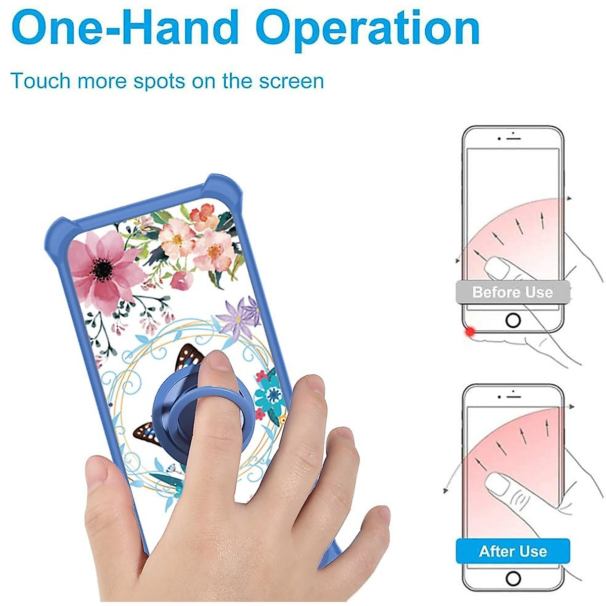 ATT AT&T Motivate 3 Case EABF22206A Compatible with Sharp Rouvo V Phone Case STTM21VAPP Cover [with Tempered Glass Screen Protector][Hard PC + Soft Silicone] [Ring Support][Luminous Effect] YGL-LHD