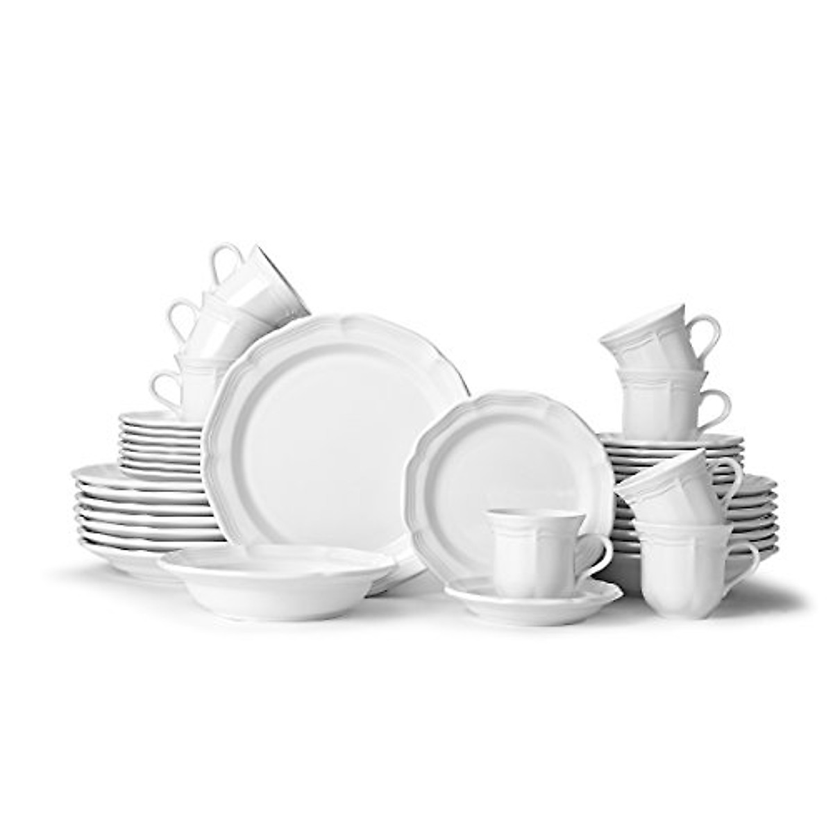 Mikasa French Countryside 40-Piece Dinnerware Set, Service for 8, White