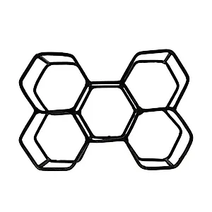 storeindya Wrought Iron Wine Rack Stand Bottle Holder with Natural Powder Coated in Carbon Black Iron Finish Holds up to Five Bottles