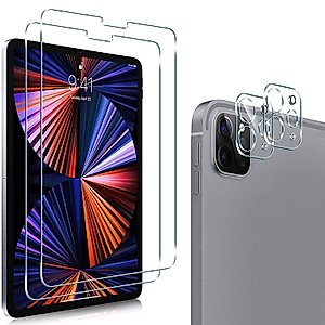 PULEN (2 Packs) for iPad Pro 12.9 2020/2021/2022 Screen Protector,HD Clear 9H Hardness Tempered Glass Compatible with Apple Pencil and Face ID (12.9 Inch)