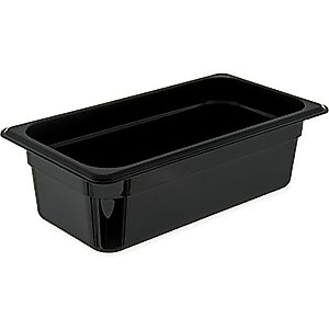 Carlisle FoodService Products 3066103 StorpPlus Third Size Food Pan, Polycarbonate, 4" Deep, Black