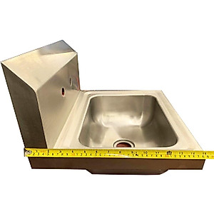 17"L x 16"W Stainless Steel Commercial Wall Mounted Hand Sink with Gooseneck Faucet for Restaurant, Bar, Cafe, Salon & Spa, Home - 16 Gauge (NSF Listed)
