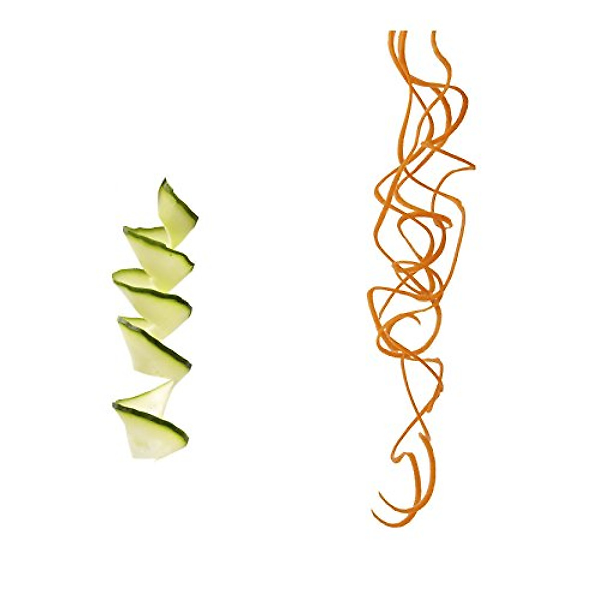 Kuhn Rikon Click-N-Curl Spiralizer Set with Swiss & Julienne Peelers, White/Orange/Green