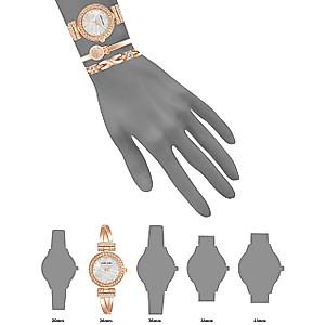 Anne Klein Women's Premium Crystal Accented Bangle Watch and Bracelet Set