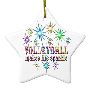 Christmas Volleyball Sparkles Star Christmas Christmas Tree Decoration, Keepsake,