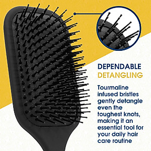 Giorgio Detangling Paddle Brush - Large Air Cushion Paddle Brush with Ball Tip Tourmaline Bristles-Anti Static Paddle Brush for Men and Women Hair Care,Wet or Dry, Hair Styling Tool for Blow Drying