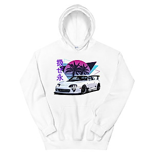 JG Infinite Vaporwave Aesthetic Supra JDM Tuning Drift Racing Unisex Hoodie White