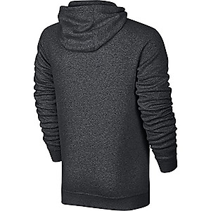 Men's Nike Sportswear Club Full Zip-Up Hoodie, Fleece Hoodie for Men with Paneled Hood, Charcoal Heather/Charcoal Heather/White, S-T