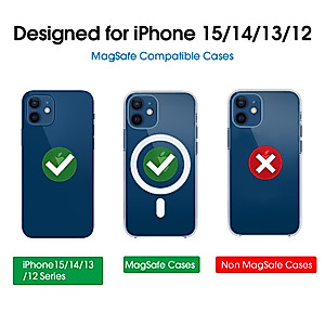 TechMatte for Magsafe Car Mount, Magnetic Air Vent Phone Holder for Car Compatible with iPhone 15 14 13 12 Pro Max Plus Mini & MagSafe Case, Portable Electronic Device Mount (2 Pieces, Black)