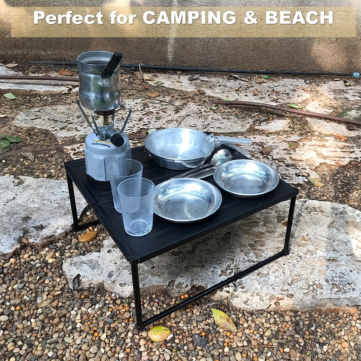 Red Suricata Camping & Beach Table - Folding Portable Lightweight Metal Picnic Table for Outdoors, Camp, Hiking & Trekking (Medium)