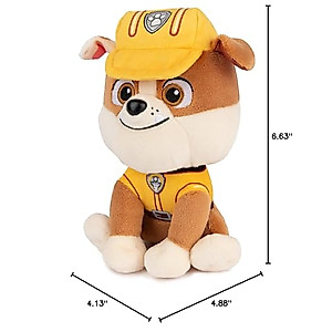 GUND Official PAW Patrol Rubble in Signature Construction Uniform Plush Toy, Stuffed Animal for Ages 1 and Up, 6" (Styles May Vary)