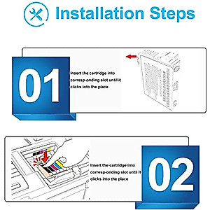 Run Star 5 Pack T127 Remanufactured Ink Cartridge Replacement for Epson 127 use for WF-3520 WF-3540 WF-7010 WF-7510 60 530 625 840 545 Printer (2 Black 1 Cyan 1 Magenta 1 Yellow)