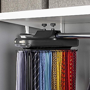 Motorized Tie Rack with LED Lights, Stores Up to 64 Ties - Closet Organizer, Great Gift Idea. Automatic Rotation and Operates with Batteries (Batteries Included)
