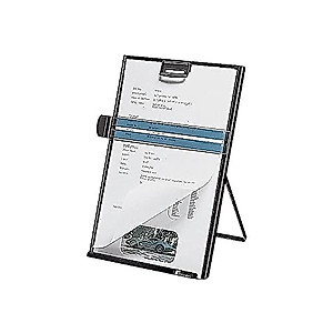 Fellowes 11053 Metal Copyholder, Steel, 200 Sheet Capacity, Black
