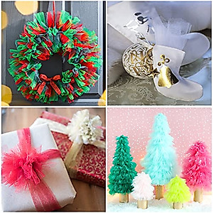 HZCHIONE Pink Tulle Glitter Sequin Tulle Fabric Rolls 6in 50 Yards Tulle Sparkle Ribbon Tulle Sequin Spool Tulle Fabric for Gift Wrapping Decoration Party Wedding Table Skirt (6in by 150 Feet)