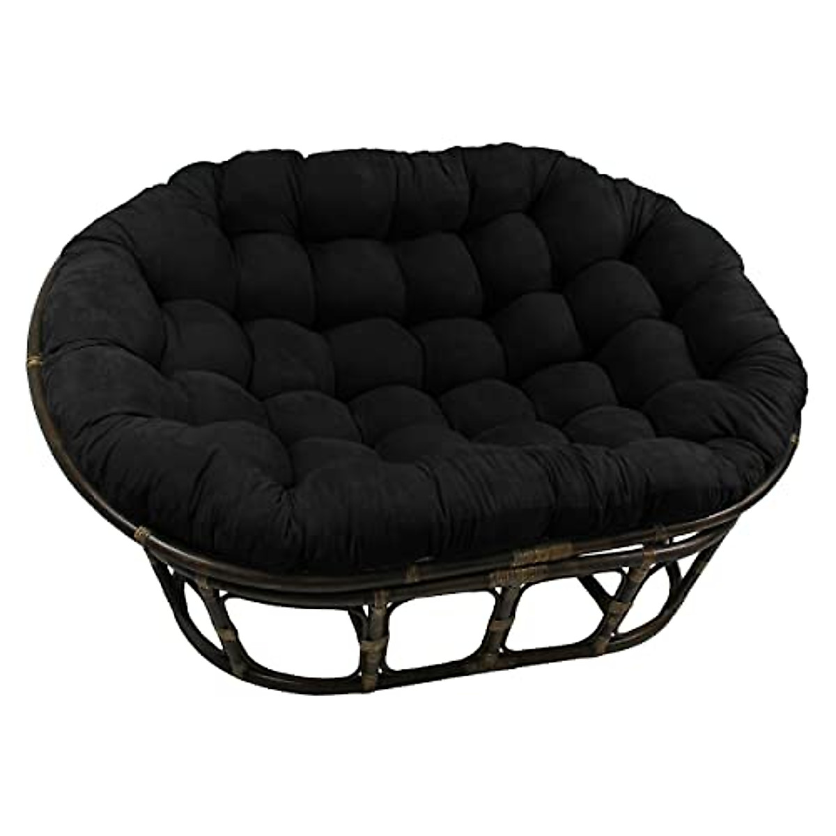 Blazing Needles Microsuede Double Papasan Cushion, 1 Count (Pack of 1), Black