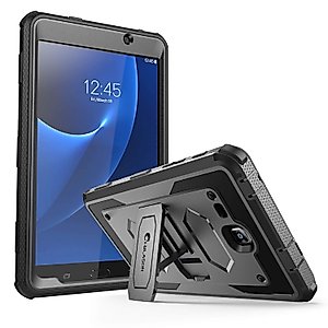 Galaxy Tab A 7.0 Case, Heavy Duty i-Blason Samsung Galaxy Tab A 7 2016 Armorbox Dual Layer Hybrid Full-Body Protective Kickstand Case with Front Cover and Built-in Screen Protector (Black)