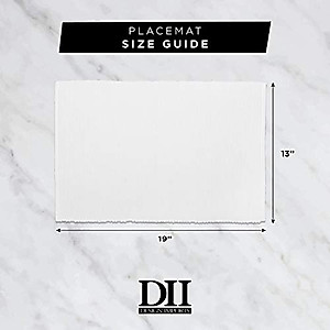 DII Jute Burlap Collection Kitchen Tabletop, Placemat Set, 13x19, Solid Black, 6 Count