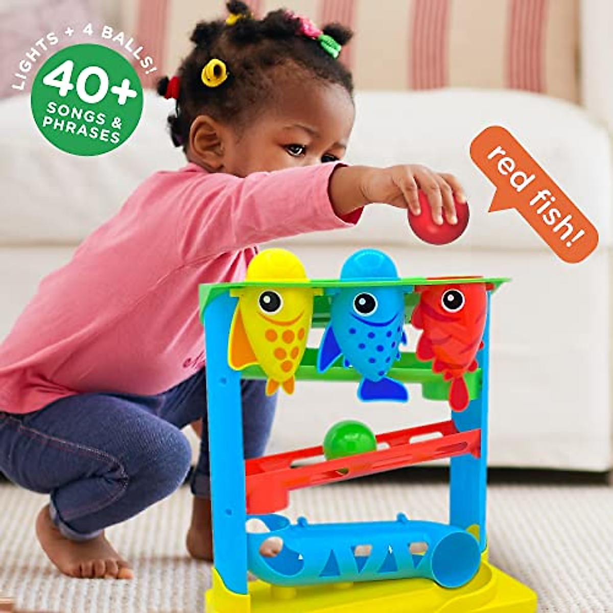Move2Play, Feed The Fish, Interactive Toy for 1+ Year Olds, 6 to 12 Months, Baby Toy, 1 Year Old Birthday Gift For Boys & Girls, 9-12 Months, 6 7 8 9 10 12+ Months