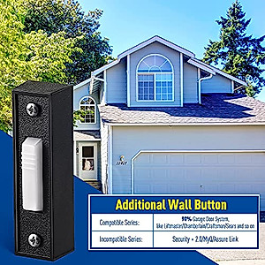 Lighted Doorbell Button, Garage Door Opener Switch with LED Light, 41A4166 Wall Mounted Push to Exit Ringer Button (Black, 1 Piece)