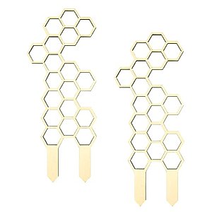 2 Pack Small Trellis for Potted Plants,16"Plants Trellis Starter Holder for Indoor Outdoor Garden Decor,Wooden Honeycomb Shape Potted Plant Flower Stem Vines Climbing Training Support Pole Accessories
