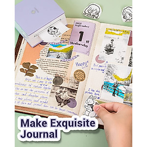 Phomemo Pocket Printer - M02 Mini Bluetooth Wireless Sticker Printer, Compatible with iOS & Android, Thermal Mobile Printer for Fun, memo, to-do List, Work Notes, DIY Journal, Purple