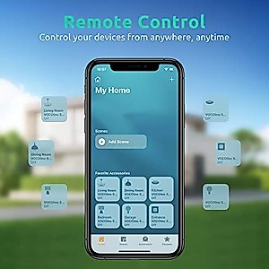 VOCOlinc Homekit Smart Plug Works with Alexa, Apple Home, Google Assistant, WiFi Smart Plug That Work with Alexa, Electrical Timer Outlet Support Siri, No Hub Required, 15A, 2.4GHz, 110～120V (1 Pack)