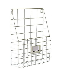 EYHLKM Storage Basket Metal Newspaper Rack Bookshelf Wall Mounted Office Iron Grid Wall-Mounted (Color : E, Size : 1)