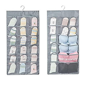 GUAGLL 24 Space Capacity Underwear Socks Storage Bag Non Woven Foldable Window Wardrobe Storage Bag for Underwear Socks