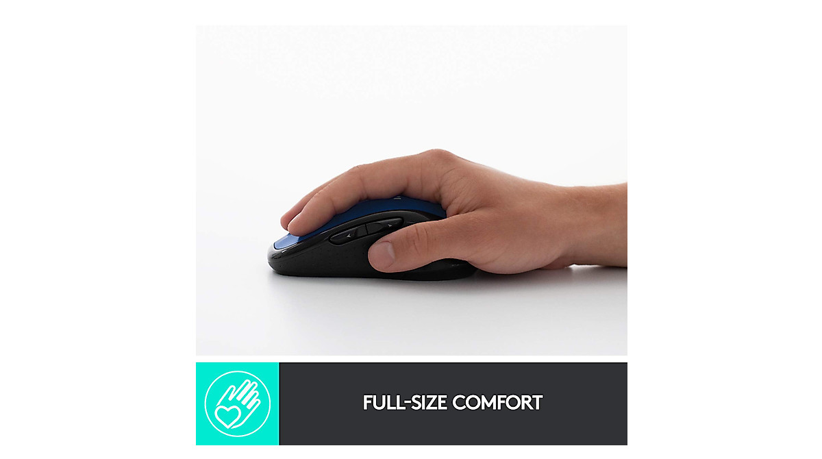 Logitech M510 Wireless Mouse - Blue (Renewed)