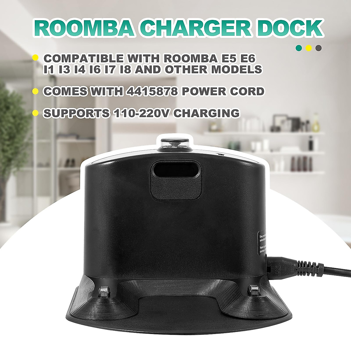 FILTERUP Charger Dock, Charging Base, Docking Station Compatible with Roomba 500 600 700 800 900 Series e5 e6 i1 i3 i4 i6 i7 i8 Charger Replace# ADF-N1 17170 17064 4452369