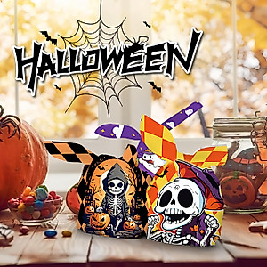 FTWONLIVE Halloween Treat Bags (12 Patterns With, 200 Pieces), Halloween Candy Bags for Trick or Treating, Halloween Candy Bag Party Supplies: Halloween Candy Bag