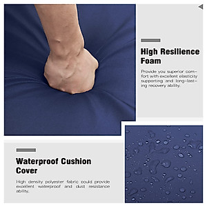 LayinSun Outdoor Furniture Replacement Cushions for 6 Seat Patio Rattan Wicker Sectional Conversation Sofa Set, 14-Piece Cushions Set