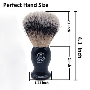 Luxury Shaving Brushes For Men by Echolly-Super Strong NO Shedding Bristle Shave Brushes for Men-Smooth Acrylic Handle Legacy Shave Brush-Rich and Fast Lather Shaving Cream Brush Gifts for Fathers Day