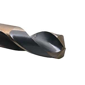 Accusize Industrial Tools 1'' ANSI M35(H.S.S. + 5% Cobalt) S and D Drill, 1/2'' Shank, 135 Degree Split Point, 0412-0001