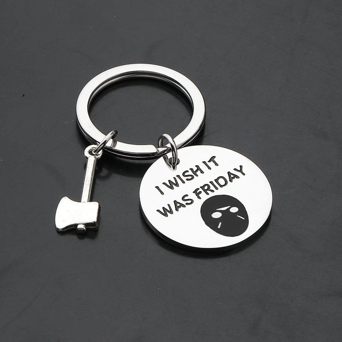 BLEOUK Jason Fans Keychain Friday Horror Movie Lover Gifts Scary Movie Gift Halloween Party Jewelry (i wish it was Friday)