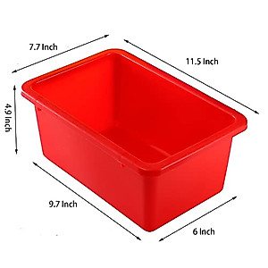 Nicunom 6 Pack Cubby Bin Storage Bins, Multi-Purpose Plastic Storage Bins Stackable Organizer Storage Cubbies for Home, Nursery, Playroom, Classroom