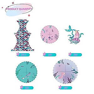 Ayearparty 3 Tier Cupcake Stand Mermaid Theme Table Decorations Cardboard Mini Cake Stand Holder Dessert Tower Round Serving Tray Under The Sea Baby Shower Birthday Party Supplies