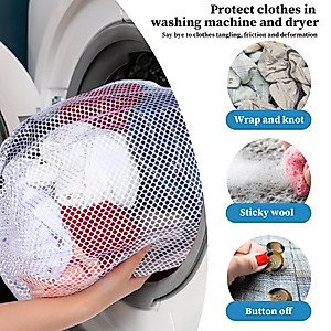 Prasacco 3 Pcs Laundry Mesh Wash Bags, Washing Machine Mesh Wash Bags Mesh Laundry Bags Washing Machine Mesh Wash Bags for Delicates Blouse, Hosiery, Underwear, Bra, Lingerie Baby Clothes (3 Size)