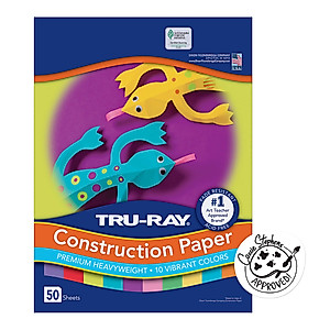 Tru-Ray Construction Paper, 10 Vibrant Colors, 9" x 12", 50 Sheets