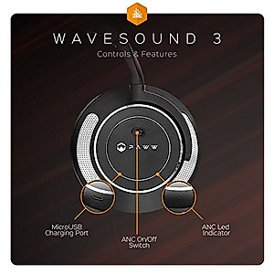 PAWW PW-2016WS03-1 WaveSound 3 Bluetooth Over-Ear Headphones with Microphone (Black)