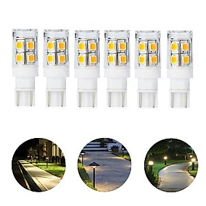 12V 24V Low Voltage Landscape Replacement led Light Bulb T5 T10 Wedge Base 25W Equivalent 240lm 1.5 W for Garden Path Light Deck Light Walkway Lawn Lights Cool White 6000K Pack of 6