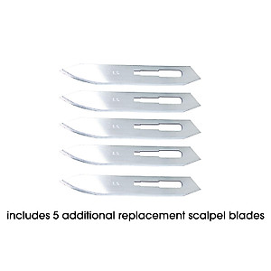 HME Lightweight Pocket Fixed Stainless Steel Replacement Blade Knife with 5 Replaceable Blades and Sheath for Hunting, Camping, Backpacking, Hiking