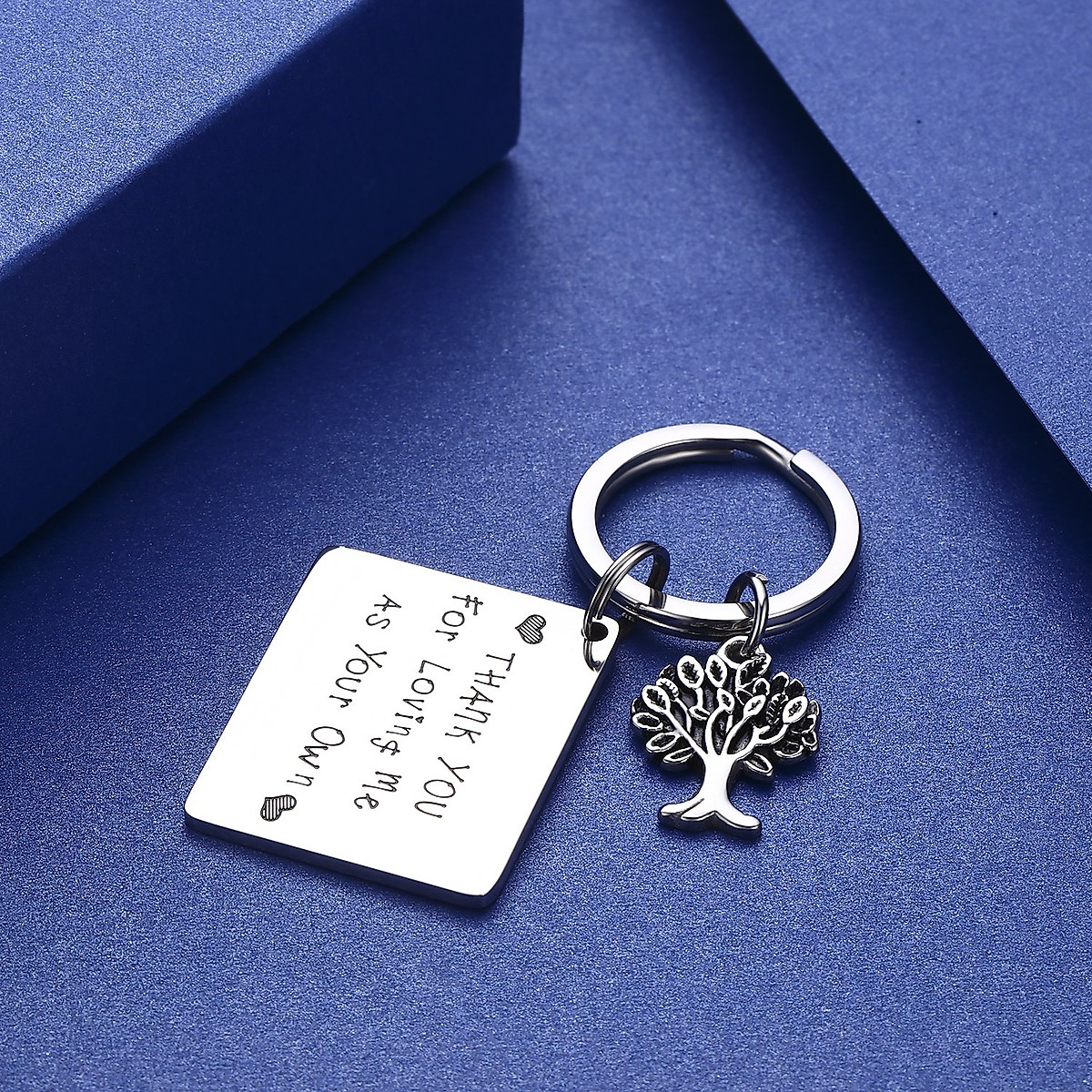 CJ&M Step Parent Keychain,Step Mother Keychain,Step Mom Gift,Step Dad Gift,Mother's Day Gift,Step Dad Keychain